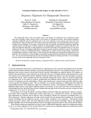 Fillable Online Cs Rpi Sequence Alignment For Masquerade Detection Cs