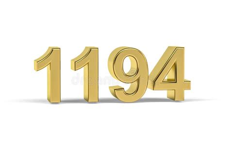 Golden 3d Number 1194 Year 1194 Isolated On White Background Stock