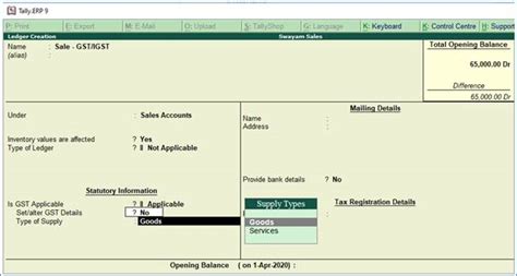 Creating Sales And Purchase Ledgers For Gst Compliance In Tally Erp