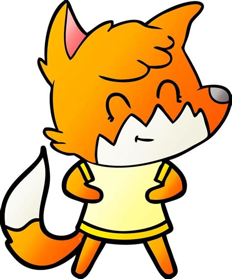 Raposa Feliz Dos Desenhos Animados 12431905 Vetor No Vecteezy