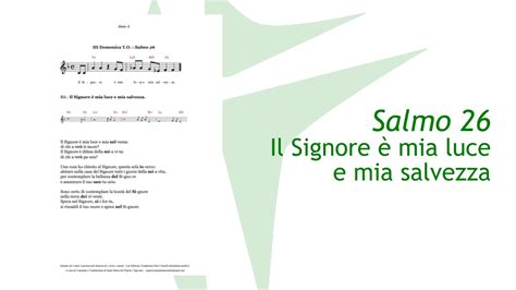 Il Signore è mia luce e mia salvezza Salmo cantato 26 YouTube