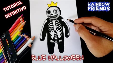Como Dibujar A BLUE HALLOWEEN De ROBLOX Rainbow Friends TUTORIAL