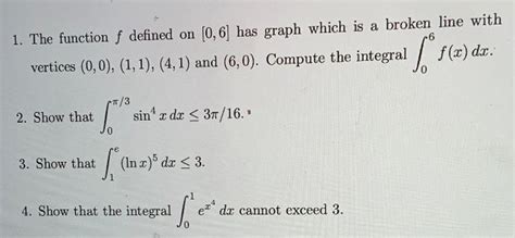 solved the function f ﻿defined on 0 6 ﻿has graph which is a