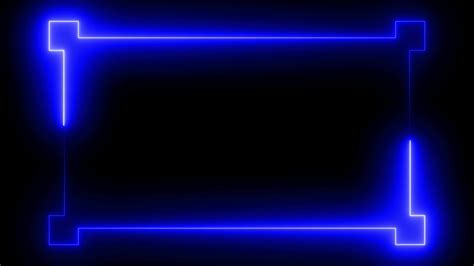 fondo de borde de marco de neón azul con líneas brillantes animación