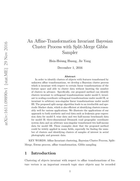 pdf affine transformation invariant clustering models
