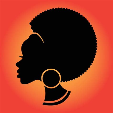 Silueta De Mujer Africana Vector Premium