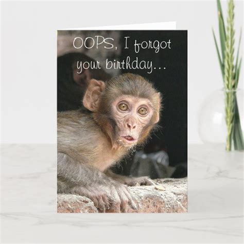 Funny Monkey Birthday Greeting Card Zazzle
