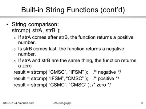 cmsc 104 version 8 061l25strings ppt strings topics string libraries string operations sample