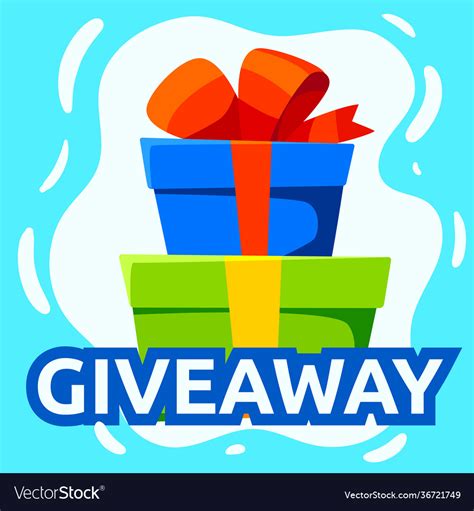 Giveaway Winner Gift Free Give Away Wrapped Vector Image