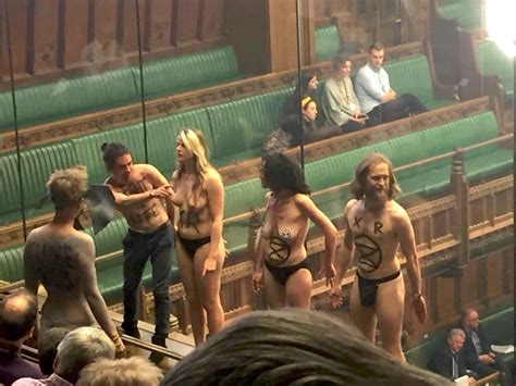 Naked Climate Activists Interrupt Brexit Debate