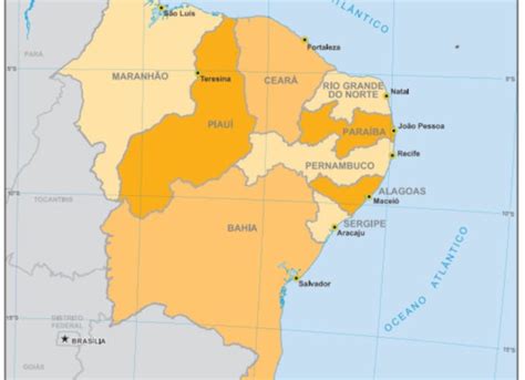 Mapa Do Nordeste Mapa Do Nordeste Brasileiro Pol Tico Sub Regi Es