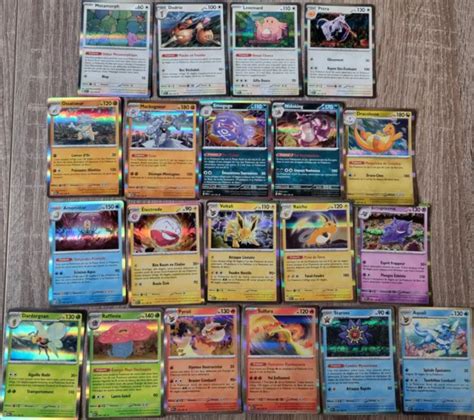 LOT DE 20 cartes Pokémon Holo Ecarlate et Violet EV03 5 MEW 151 Neuves