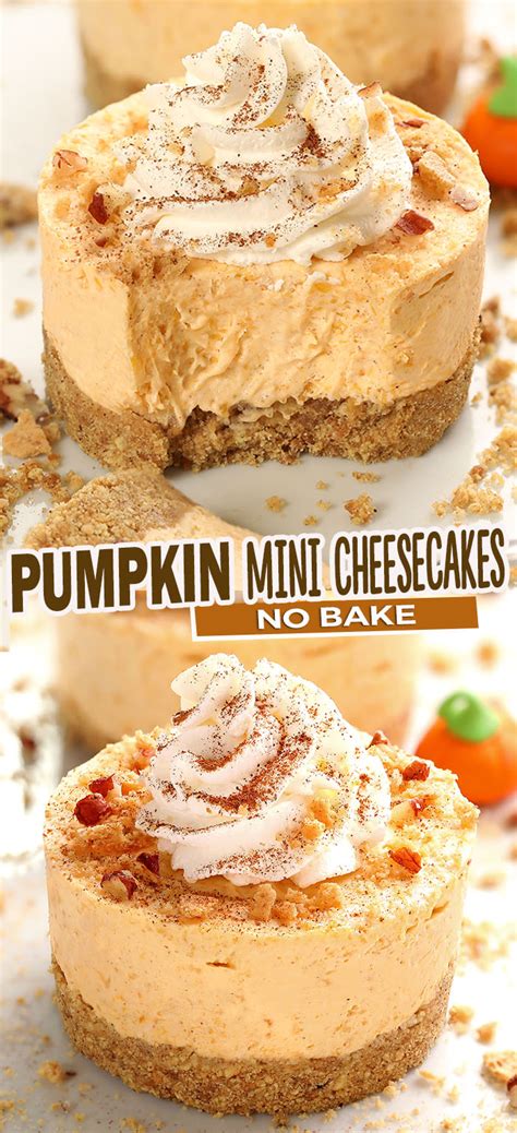No Bake Pumpkin Mini Cheesecakes Cakescottage