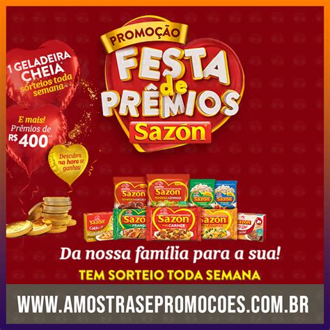Promoção Festa de prêmios Sazón Amostras e Promoções