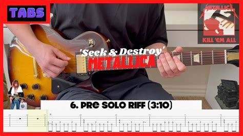 Seek And Destroy Metallica ALL RIFFS TABS Guitar Lesson Tutorial