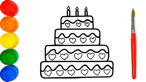Como Dibujar y Pintar una Torta de Cumpleaños Aprende a Dibujar