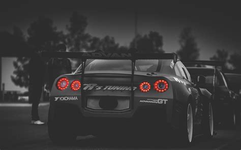 Papel de parede monocromático carro veículo Nissan GTR Carro
