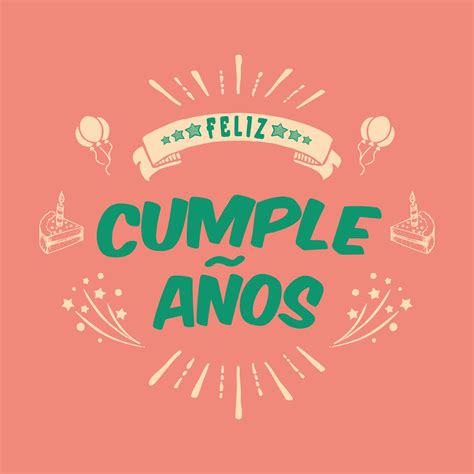Alles Gute Zum Geburtstag Feliz Cumpleanos Schriftzug Auf Spanisch