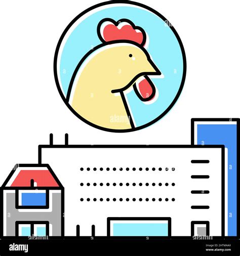 Poultry Farm And Factory Color Icon Vector Illustration Stock Vector Image And Art Alamy