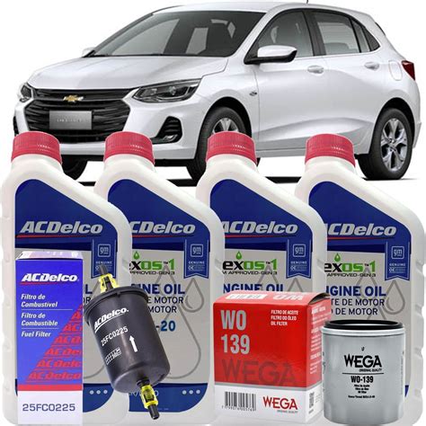 Kit Troca De Oleo 0w20 Acdelco Dexos1 Filtro Combustivel Para Gm