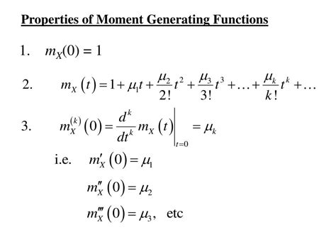 ppt moment generating functions powerpoint presentation free download id 225405