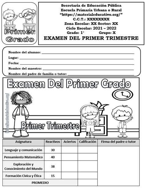 Examen De Primer Grado De Primaria Image To U
