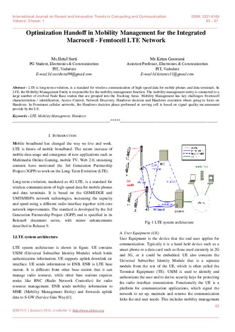 pdf optimization handoff in mobility management for the integrated macrocell femtocell lte