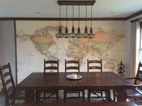 World Map Decal Giant World Map Mural Antique Oceans Etsy