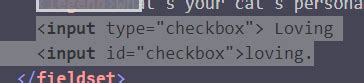 Add An Id Attribute With The Value Loving To The Checkbox Input HTML