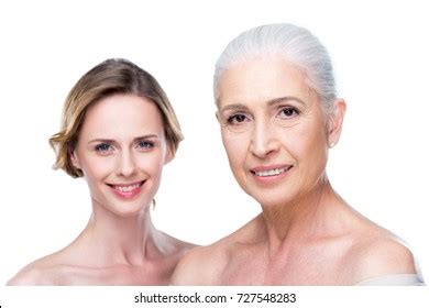 Naked Adult Daughter Mother Isolated On Stock Photo