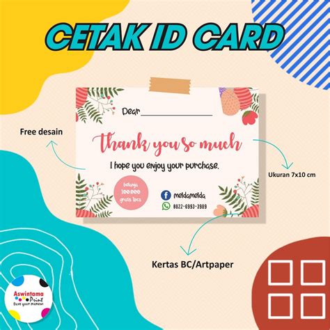 Jual Cetak Thank You Card Kartu Ucapan Terima Kasih Online Shop