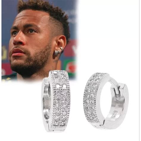 Brinco Argola Cravejada Feminino Ou Masculino Estilo Neymar Merssi