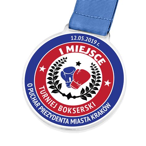 Medal sportowy z pleksi na turniej bokserski dla zwycięzcy