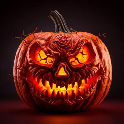 Premium Ai Image A Pumpkin With A Scary Face And Mouth That Saysscaryon It