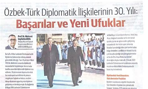 Ankasam Ba Kan Prof Dr Mehmet Seyfettin Erol T Rkiye Zbekistan