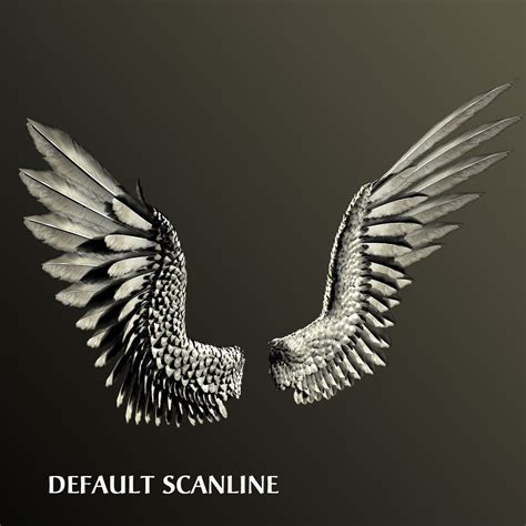 Pair Of Bird Angel Wings D Model Max Fbx Ds Obj Free D