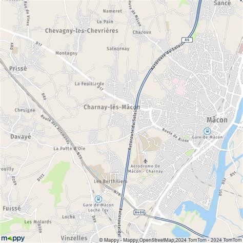 Plan Charnay lès Mâcon carte de Charnay lès Mâcon 71850 et infos