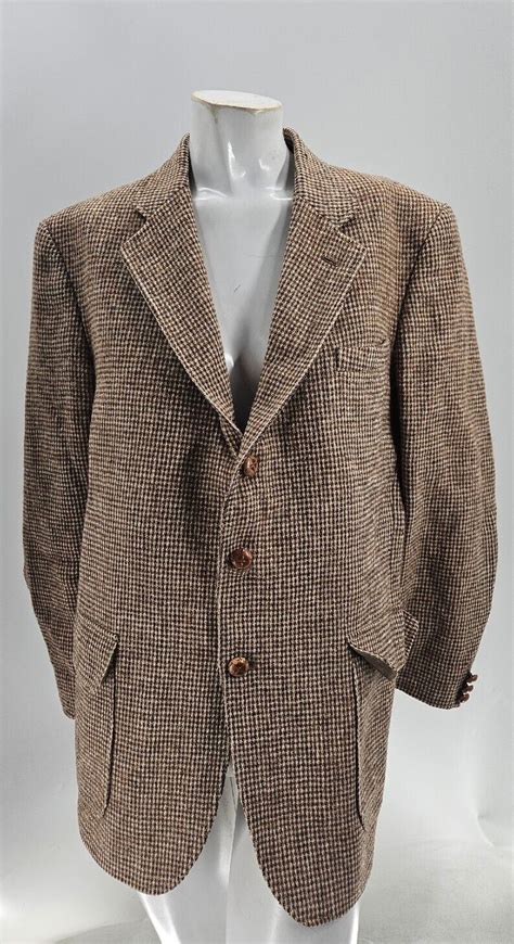 1413 Orvis X Harris Tweed Mens Vintage Brown Featherw Gem