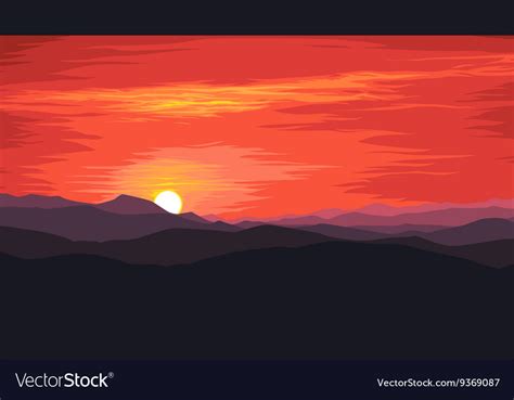 Sunrise In Mountains Royalty Free Vector Image