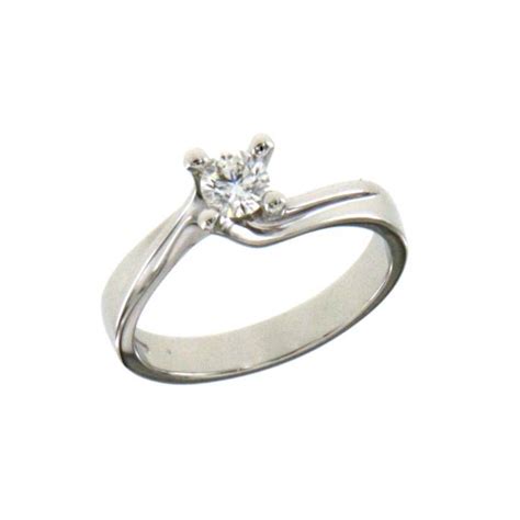 Anello Solitario Modello Valentino In Oro Bianco Con Diamante