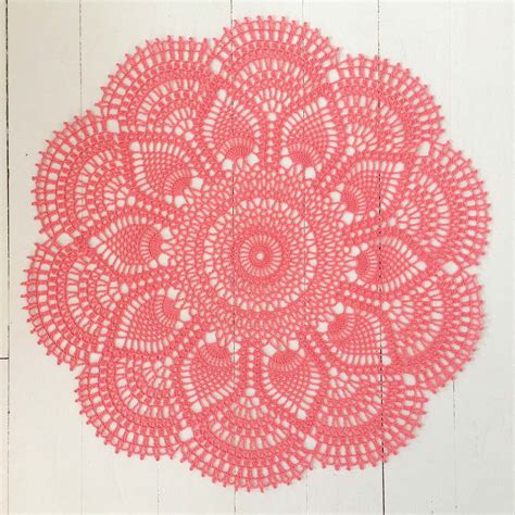 Pink Pineapple Doily Crochet Pattern MyCrochetPattern