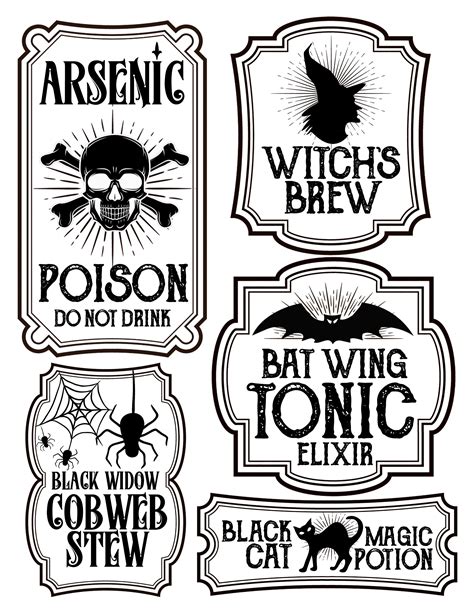 Magic Potion Labels Printable Printable Word Searches