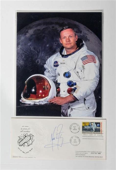 Lot Usa Neil Armstrong Signed Cover Moon Landing Fdc Signed