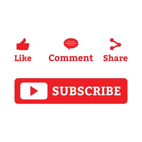 Subscribe Button Collection Vector Design Red Color Subscribe Button