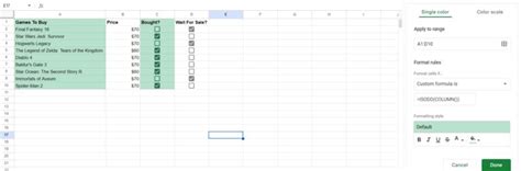 Google Sheets How To Alternate Row Or Column Colors Tech Junkie