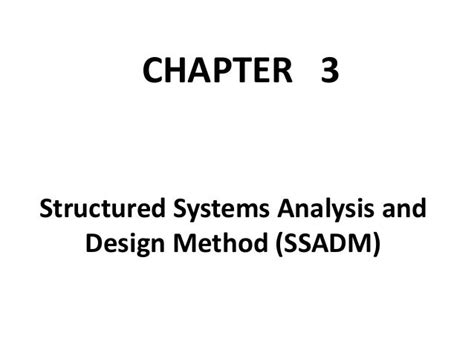 structure system analysis and design method ssadm