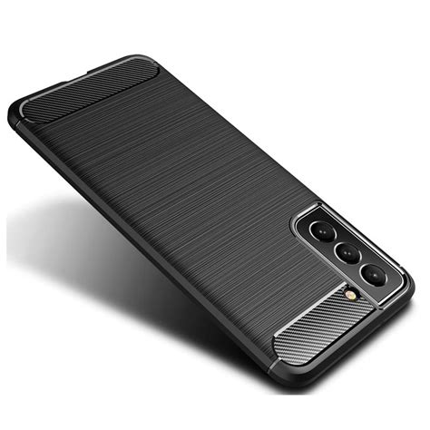 Coque Samsung Galaxy S21 FE 5G en TPU Brossé Fibre de Carbone