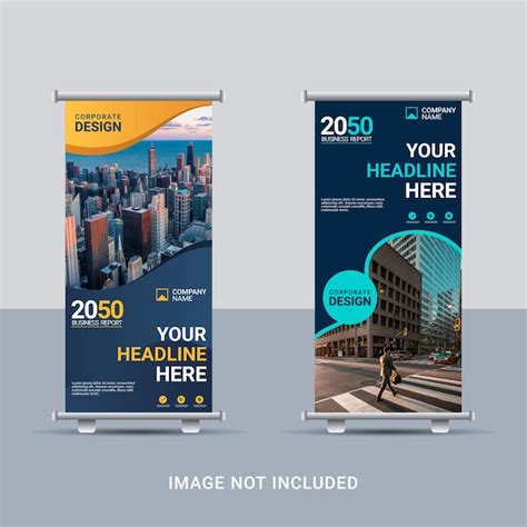 Plantilla De Banner Enrollable De Negocios Creativos Vector Premium