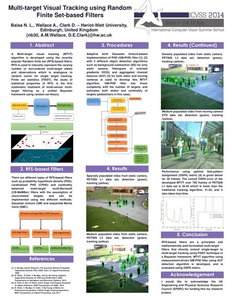pdf multi target visual tracking using random finite set based filters
