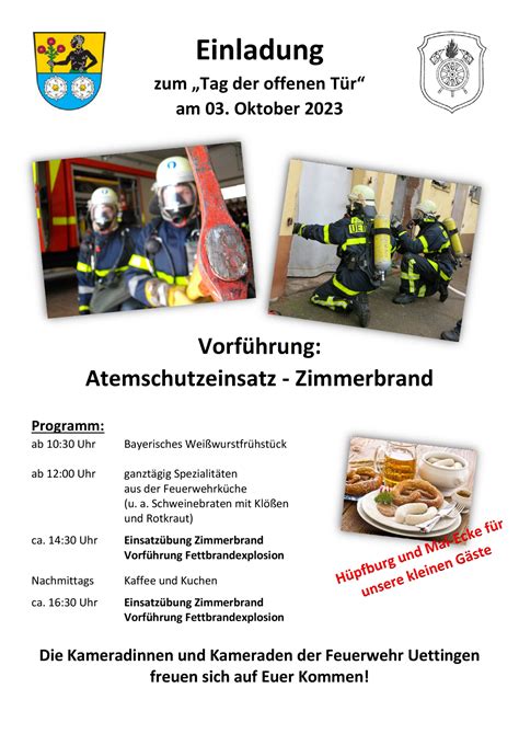 Einladung zum Tag der offenen Tür 2023 FF Uettingen